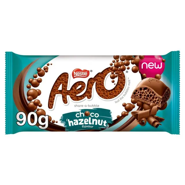AERO CHOCO HAZELNUT BLOCK 90G (UK) | Murray Wholesale