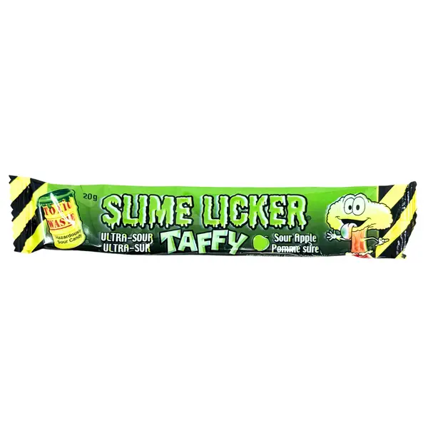 TOXIC WASTE SLIME LICKER SOUR APPLE TAFFY 20G/48CT | Murray Wholesale